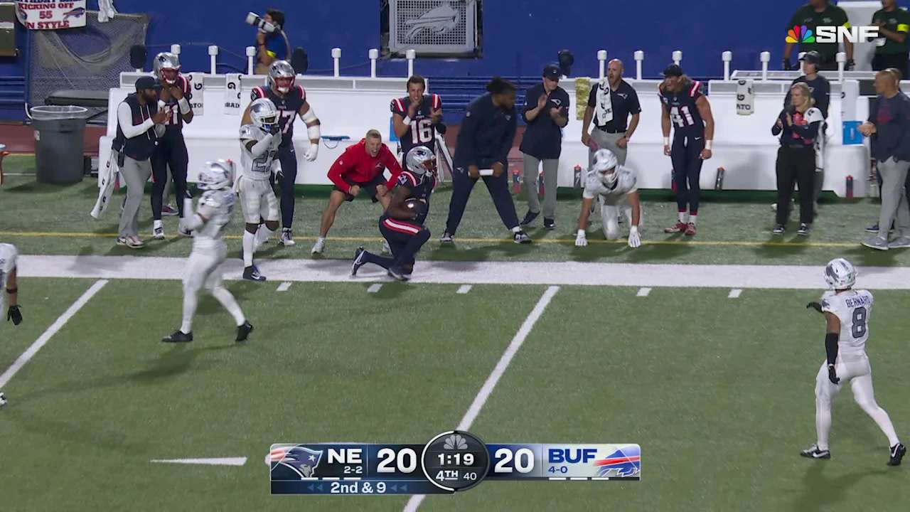 Maye's 19-yard sideline strike to Boutte gets Pats into field goal range
