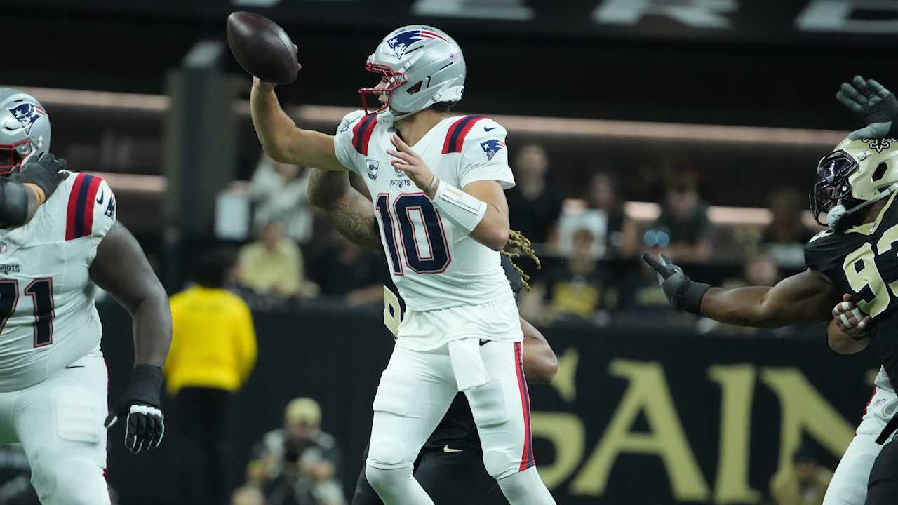 Drake Maye channels Pete Maravich in New Orleans on no-look pass to ...