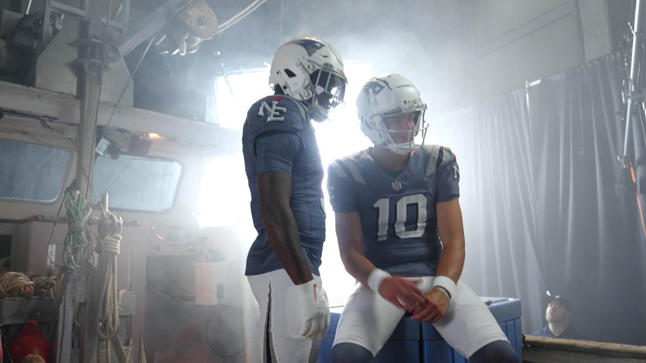 Behind-the-Scenes of Patriots Rivalry Uniform Boat Shoot