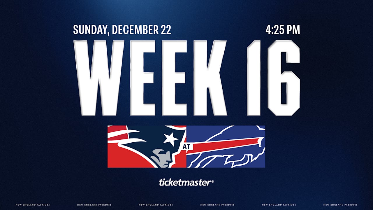 Week 16 Schedule Update: Patriots-Bills to 4:25 p.m. ET on CBS