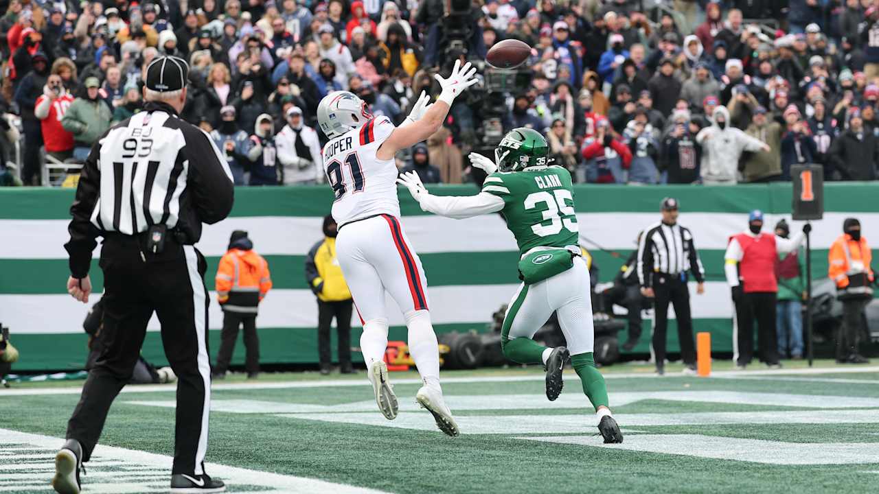 Drake Maye with a 2-yard touchdown pass to Austin Hooper vs. New York Jets