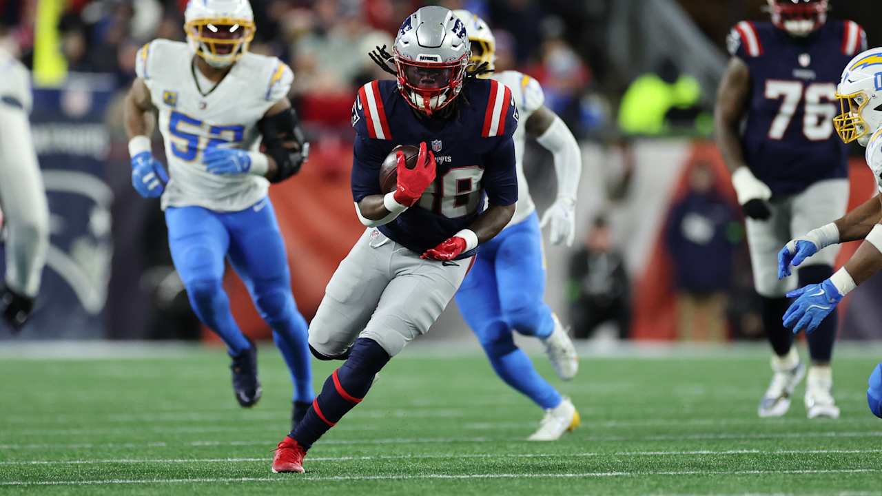 Rhamondre Stevenson's 17-yard catch and run burst breaks into Chargers ...