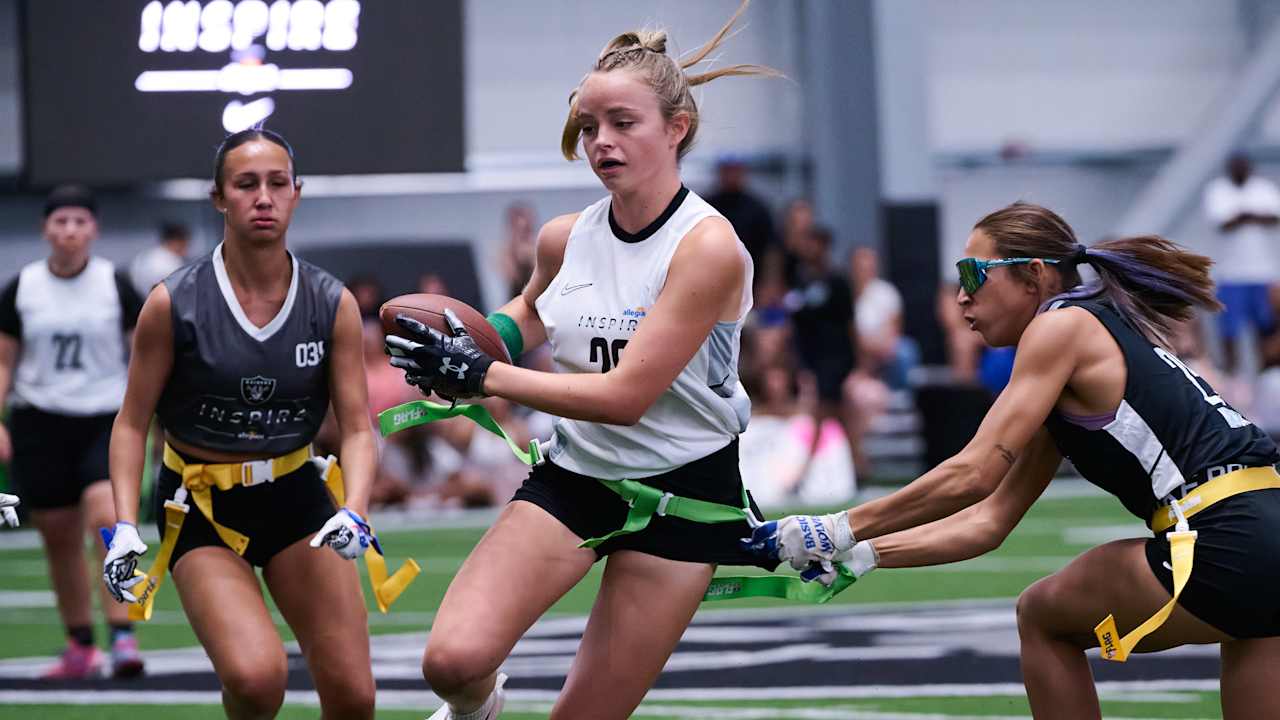 Watch: Raiders host all-star girls flag football showcase