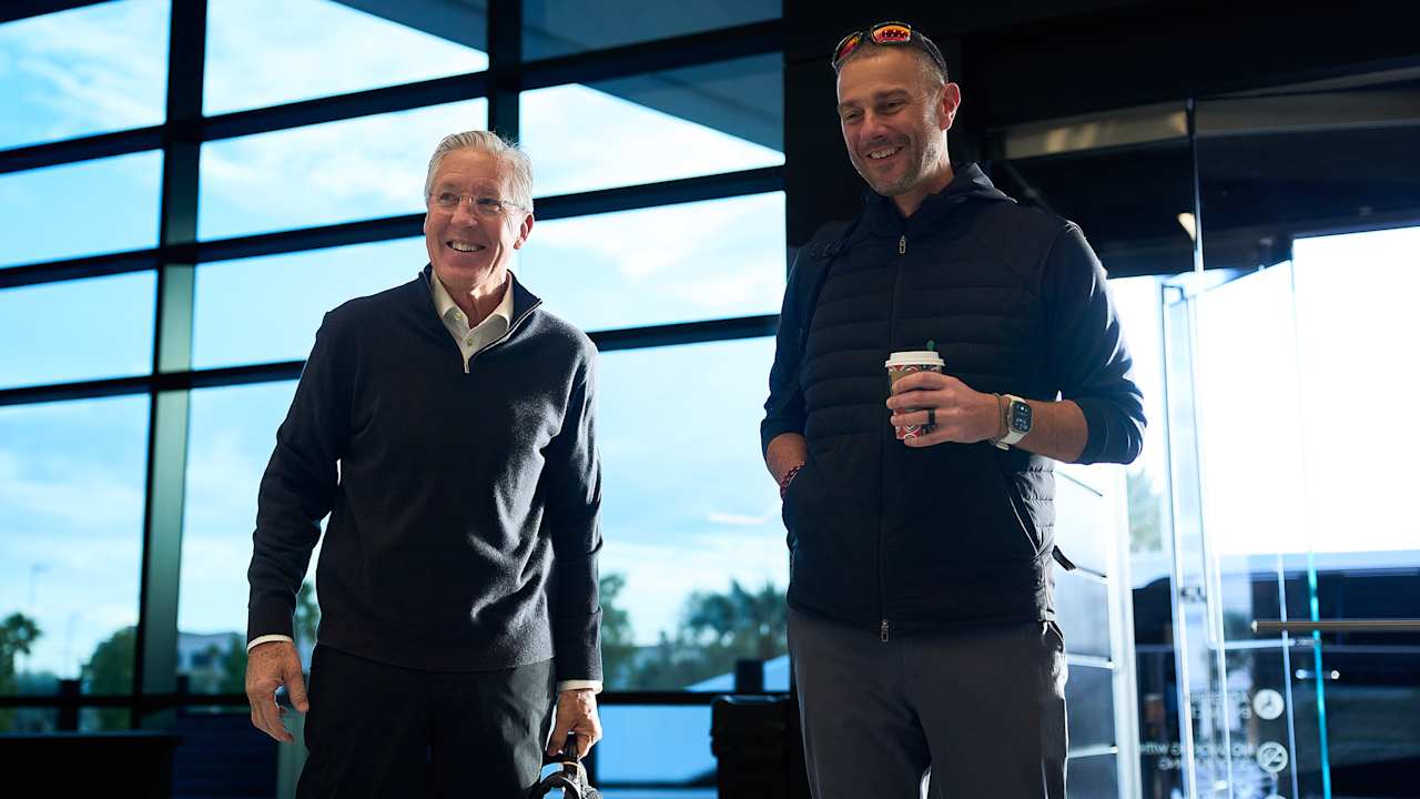 Let’s get to work | Pete Carroll and John Spytek arrive at Raiders HQ ...