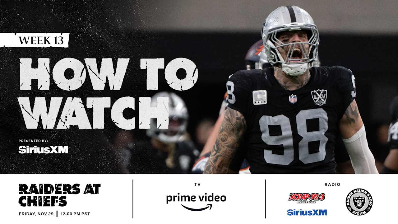 How to watch Las Vegas Raiders at Kansas City Chiefs on November 29 ...