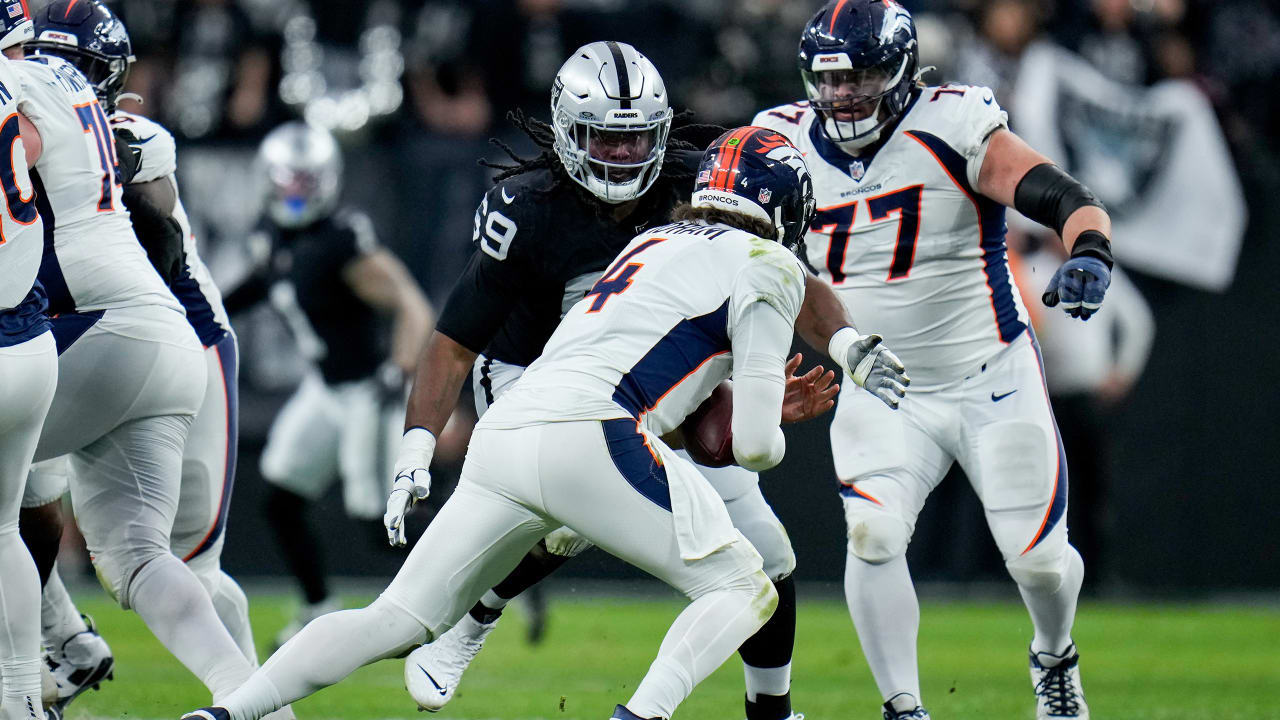 Adam Butler sacks Jarrett Stidham | Raiders 2023 Week 18 Highlights vs. Denver Broncos