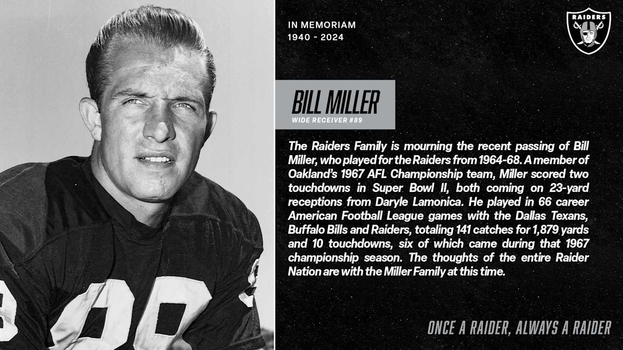 Raiders mourn the passing of Bill Miller