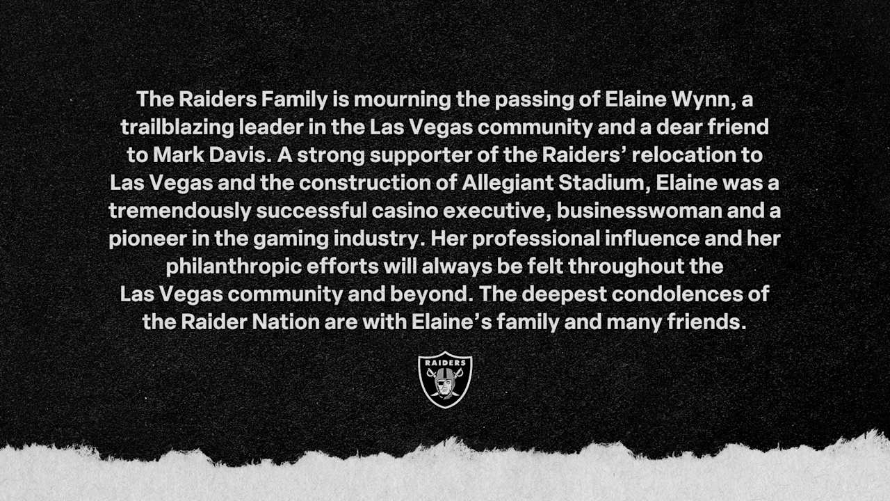 Raiders mourn the passing of Elaine Wynn