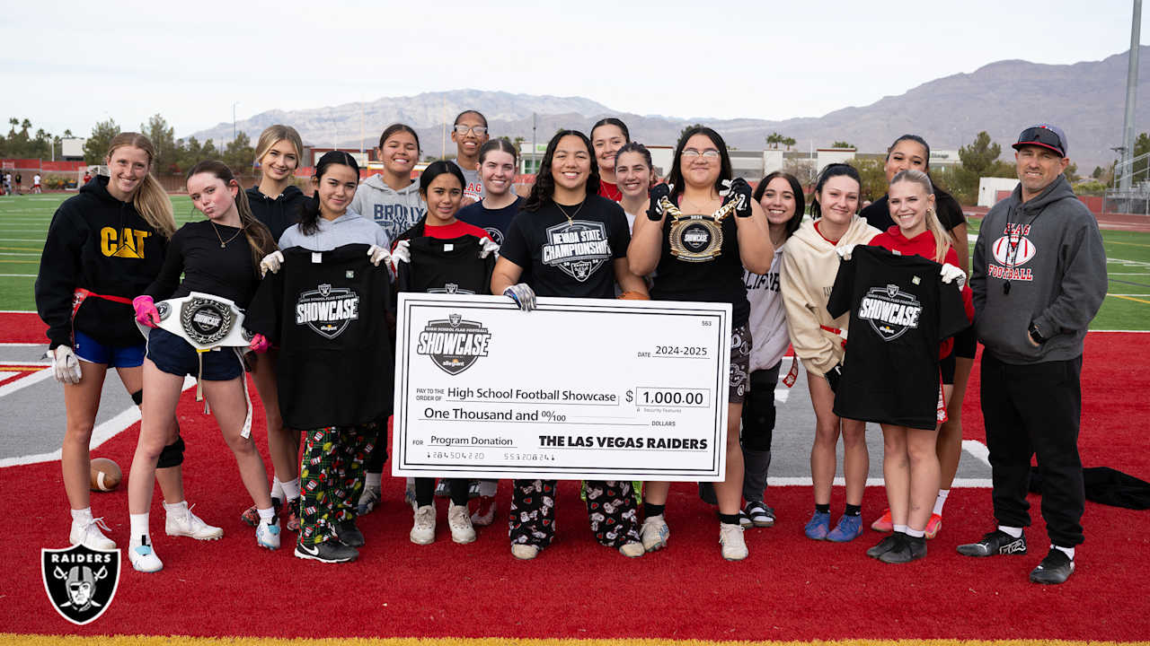 Photos: Raiders hype up local high school flag football teams