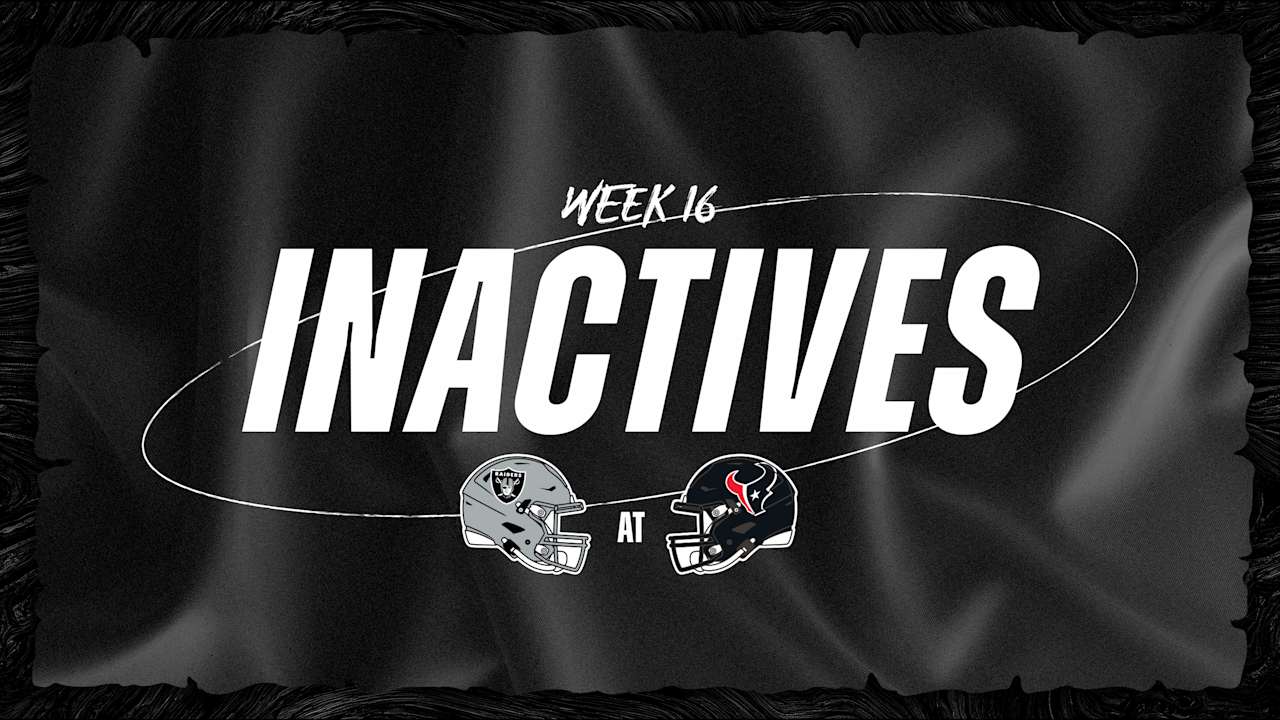 Las Vegas Raiders Week 16 Inactives vs. Houston Texans
