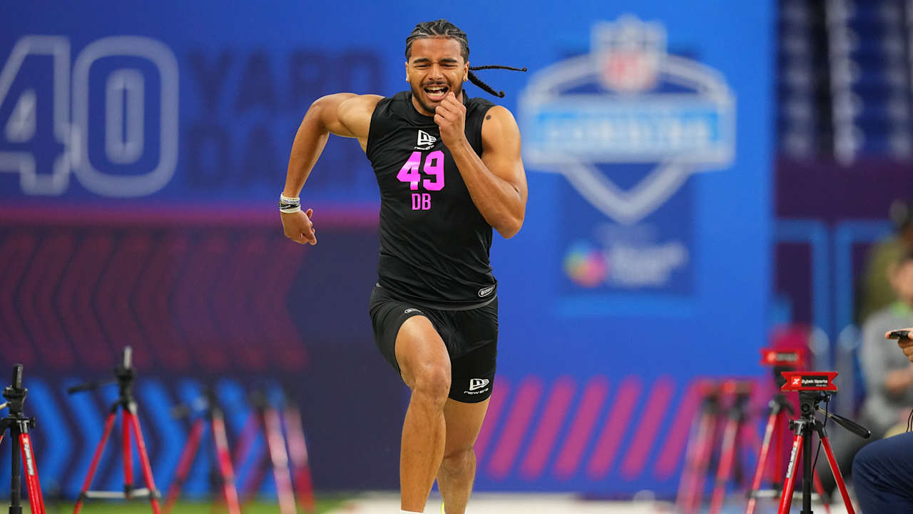 Arizona safety Treydan Stukes runs 40-yard dash | 2026 NFL Draft