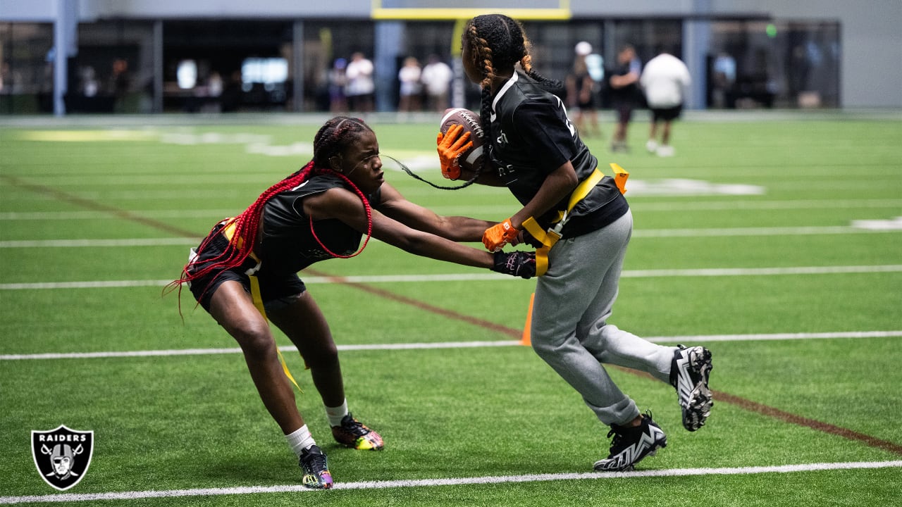 Photos: Raiders host flag football players for Inspire