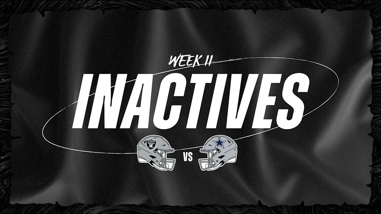 Las Vegas Raiders Week 11 Inactives vs. Dallas Cowboys - BVM Sports