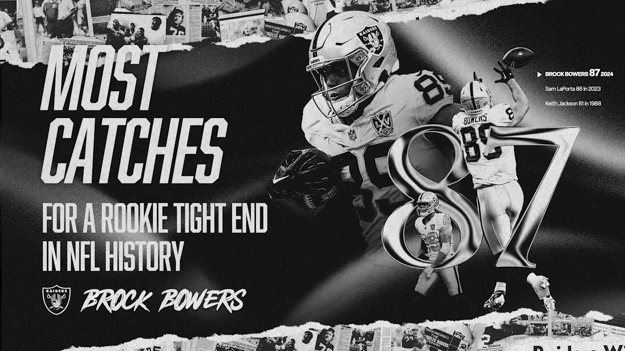 Brock Bowers sets new NFL rookie tight end record for most receptions