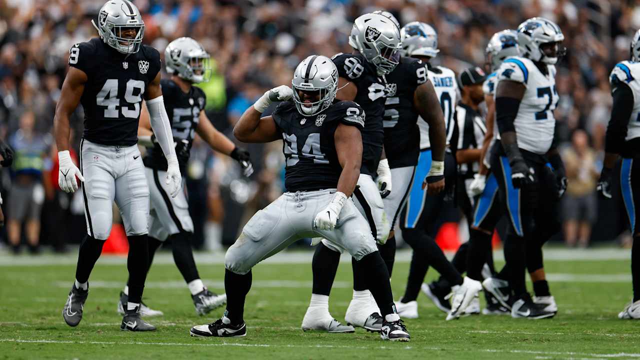 Raiders 2024 Week 3 Highlights vs. Panthers | Christian Wilkins sacks Andy Dalton