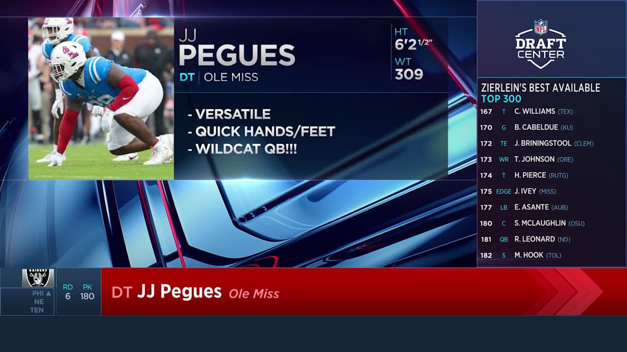 JJ Pegues is a Raider - 180th overall pick | 2025 NFL Draft