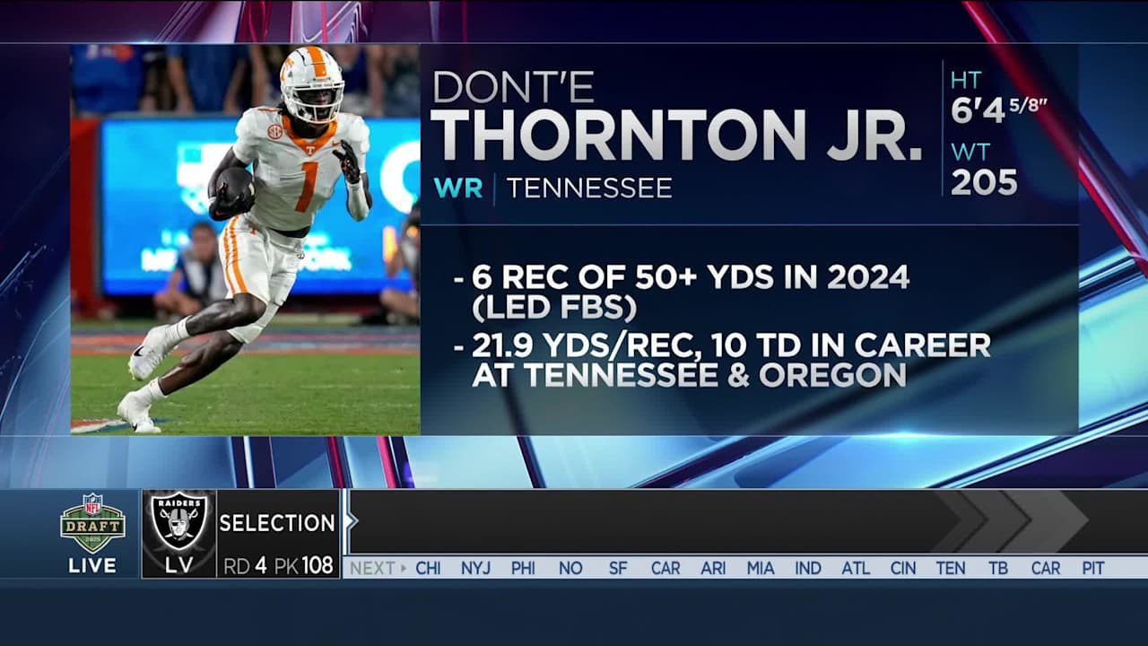 Dont'e Thornton Jr. is a Raider - 108th overall pick | 2025 NFL Draft