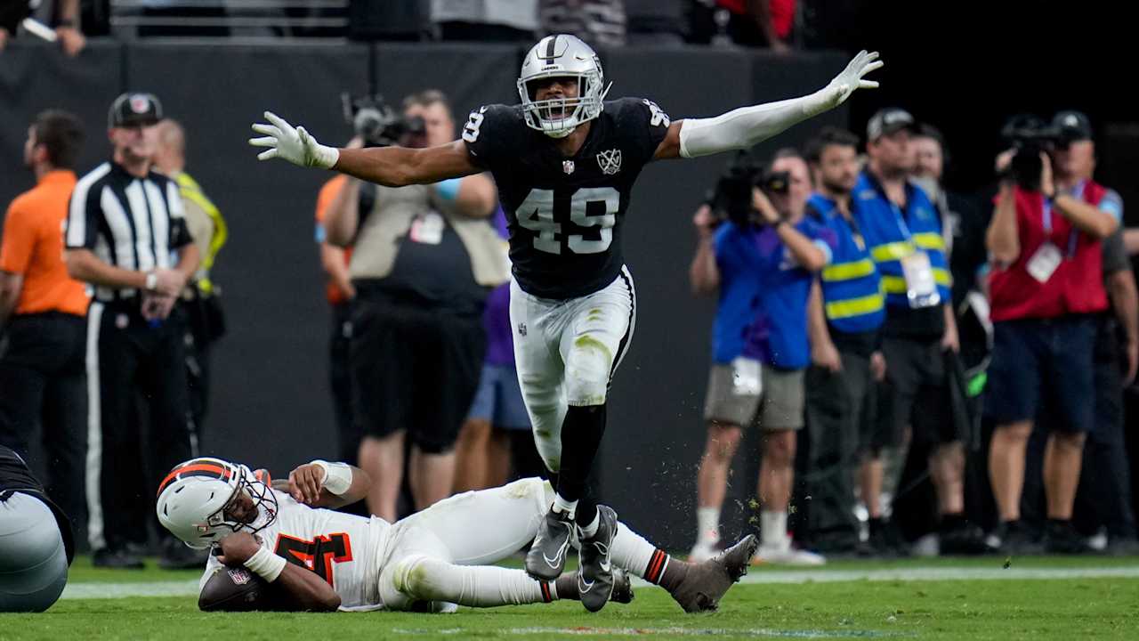 Raiders 2024 Week 4 vs. Browns Highlights | Charles Snowden sacks Deshaun Watson to seal the win