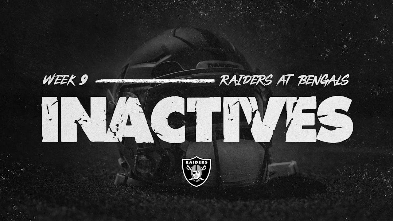 Las Vegas Raiders Week 9 Inactives vs. Cincinnati Bengals