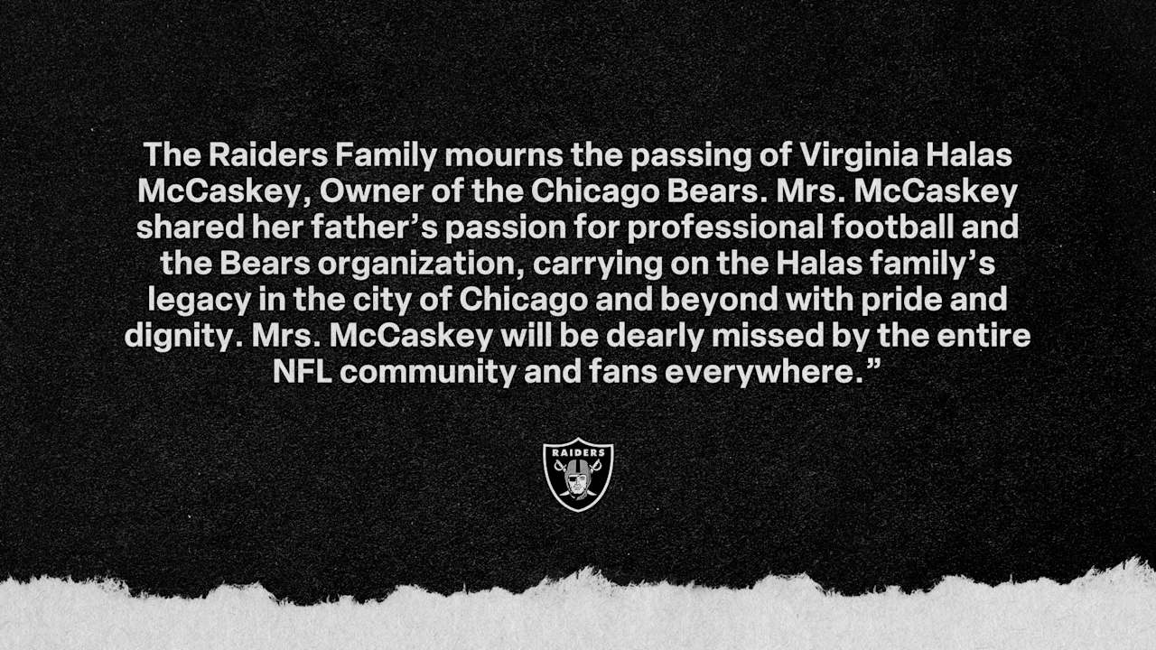 Raiders mourn the passing of Virginia Halas McCaskey