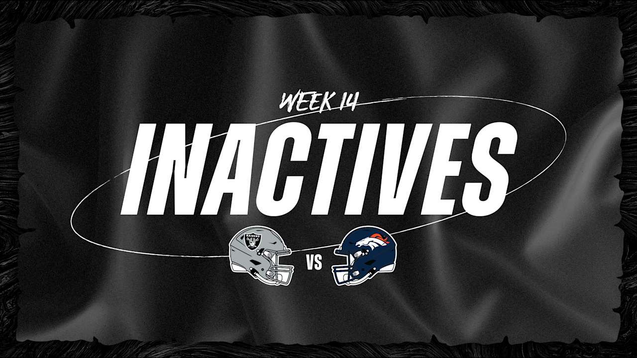 Las Vegas Raiders Week 14 Inactives vs. Denver Broncos