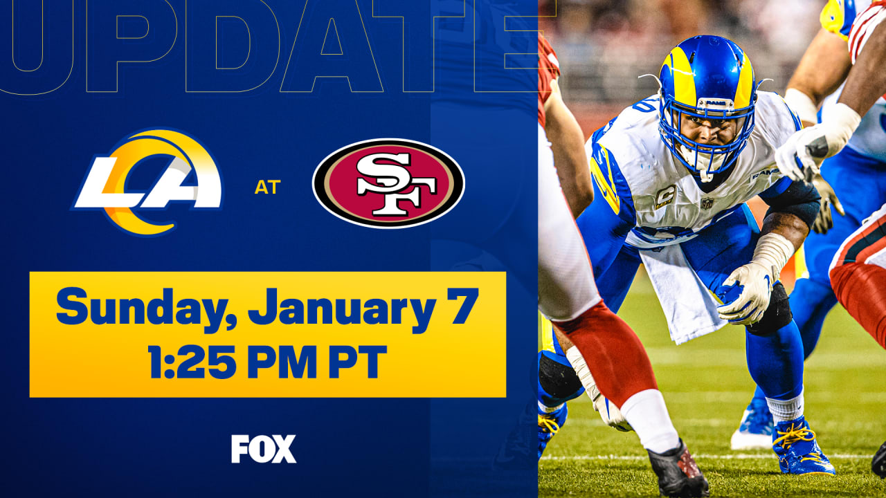 Rams at San Francisco 49ers Week 18 kickoff time, TV designation set