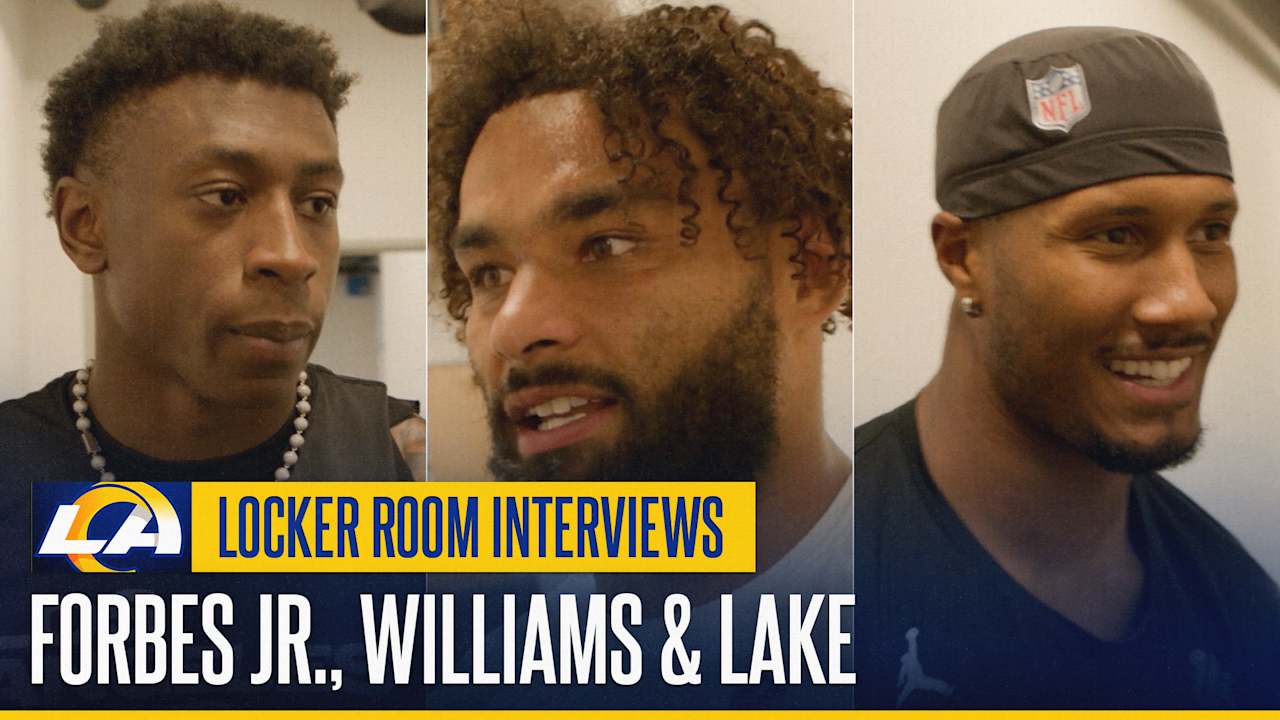 Los Angeles Rams cornerback Emmanuel Forbes Jr., running back Kyren ...