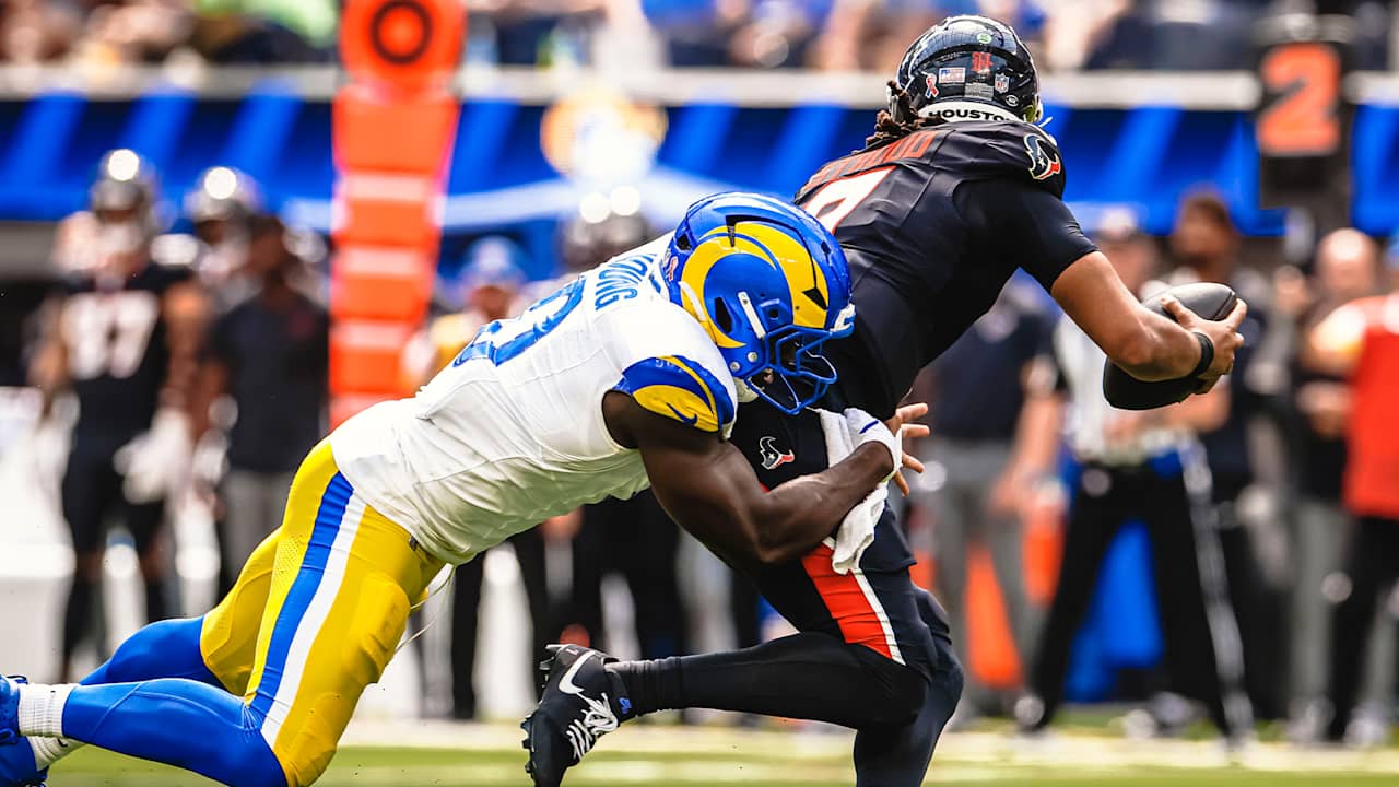 Byron Young sack | Los Angeles Rams Highlights - Week 1 vs. Houston ...