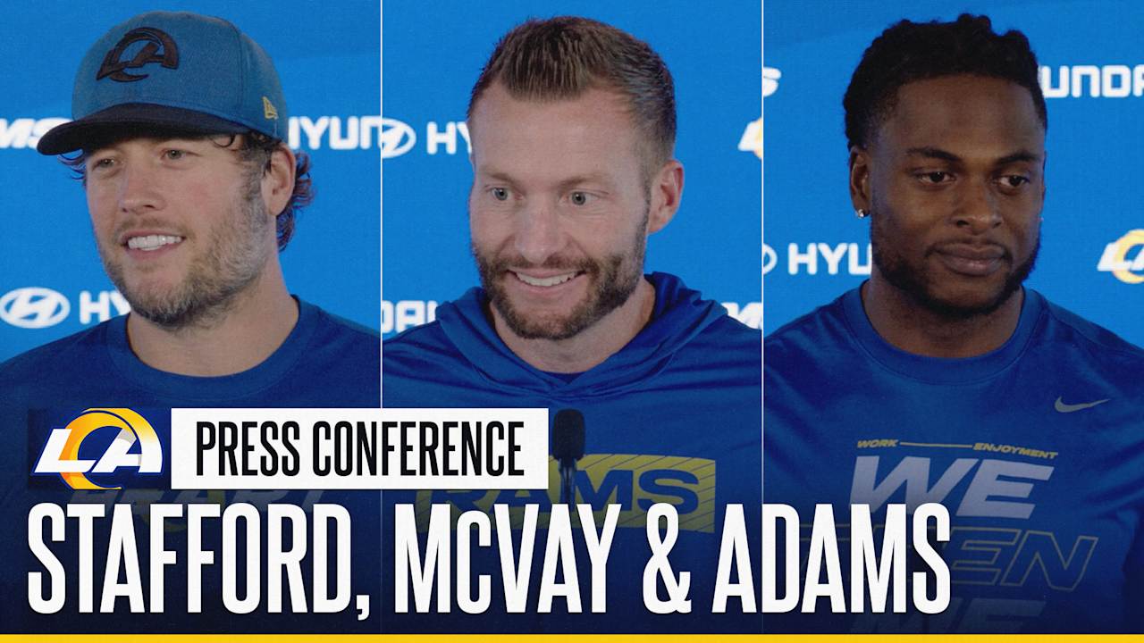 Los Angeles Rams quarterback Matthew Stafford, head coach Sean McVay ...