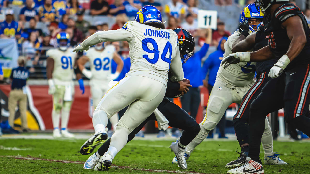 Los Angeles Rams defensive end Desjuan Johnson captures Cardinals QB ...