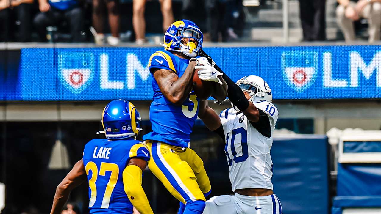 Kam Curl intercepts quarterback Daniel Jones - Los Angeles Rams ...