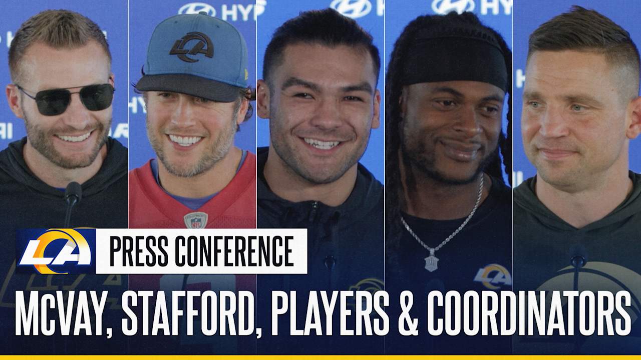 Los Angeles Rams head coach Sean McVay, offensive coordinator Mike ...