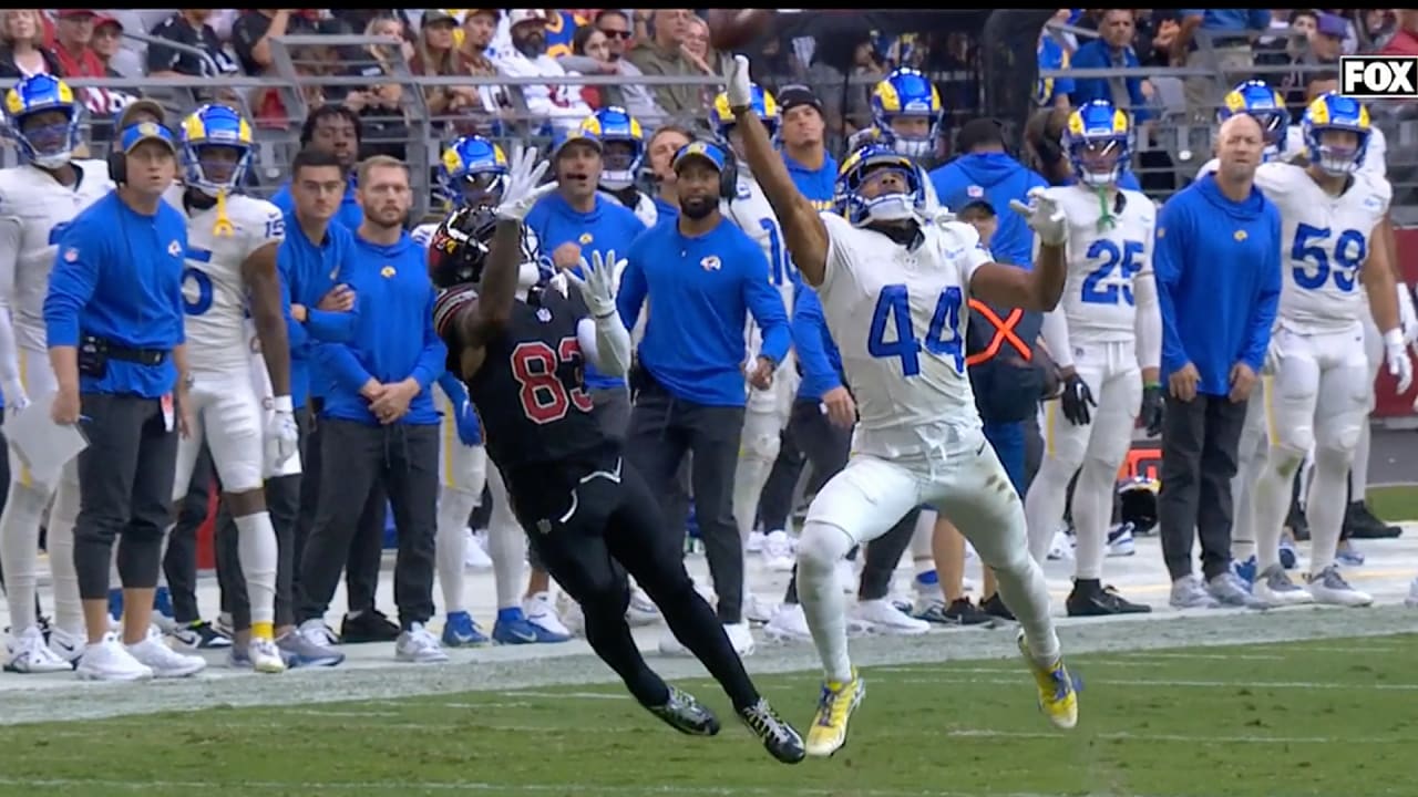 Los Angeles Rams defensive back Akhello Witherspoon bats away Arizona ...