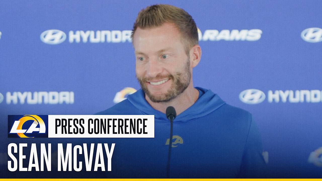 Los Angeles Rams head coach Sean McVay talks about outside linebacker ...