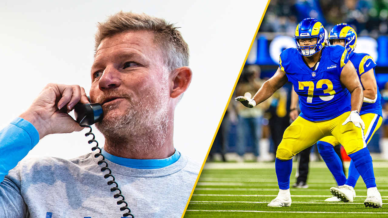 Steve Avila Draft Room - Los Angeles Rams offensive lineman Steve Avila ...