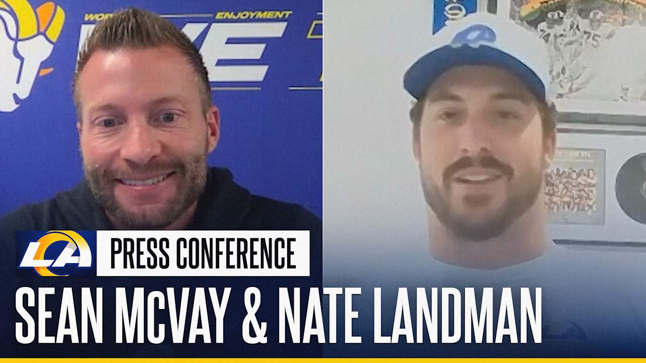 Los Angeles Rams head coach Sean McVay & inside linebacker Nate Landman ...