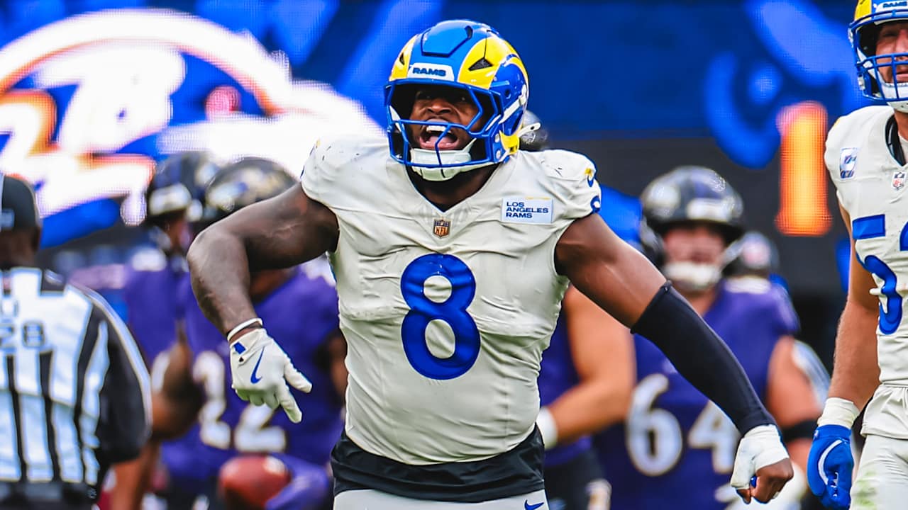 Jared Verse sacks Ravens quarterback Tyler Huntley | Los Angeles Rams ...