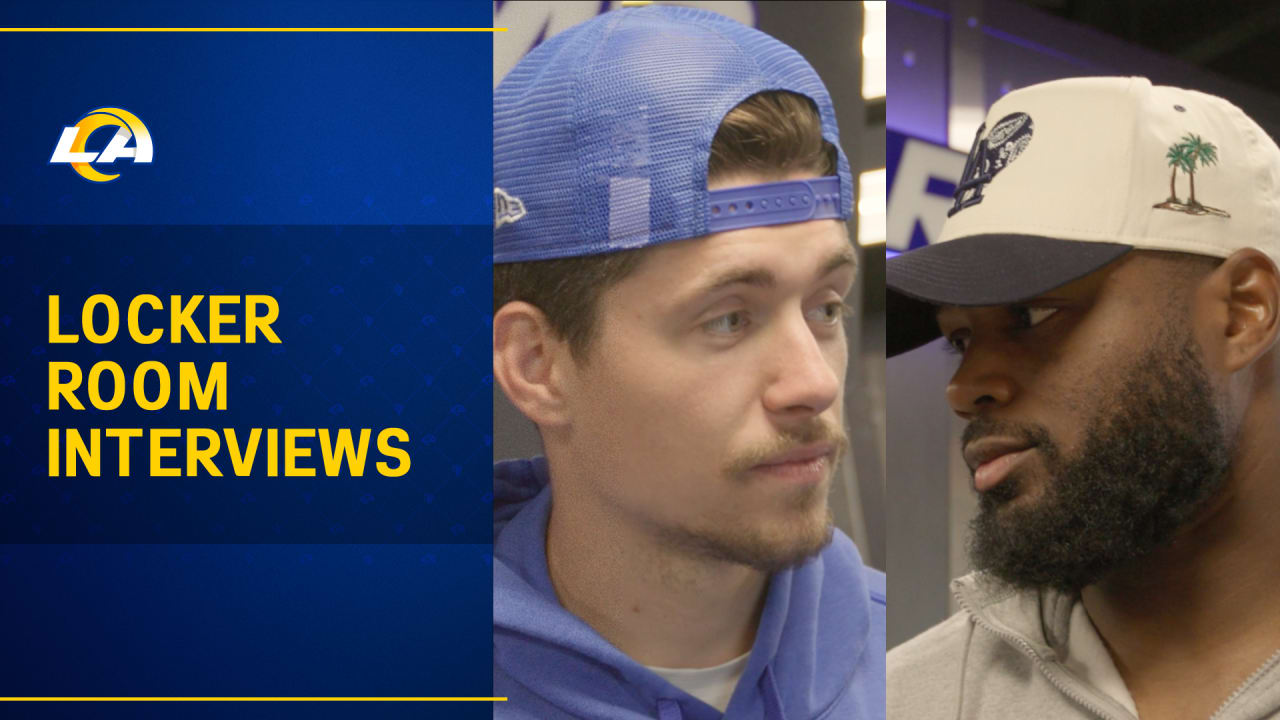 Los Angeles Rams kicker Lucas Havrisik and running back Royce Freeman ...