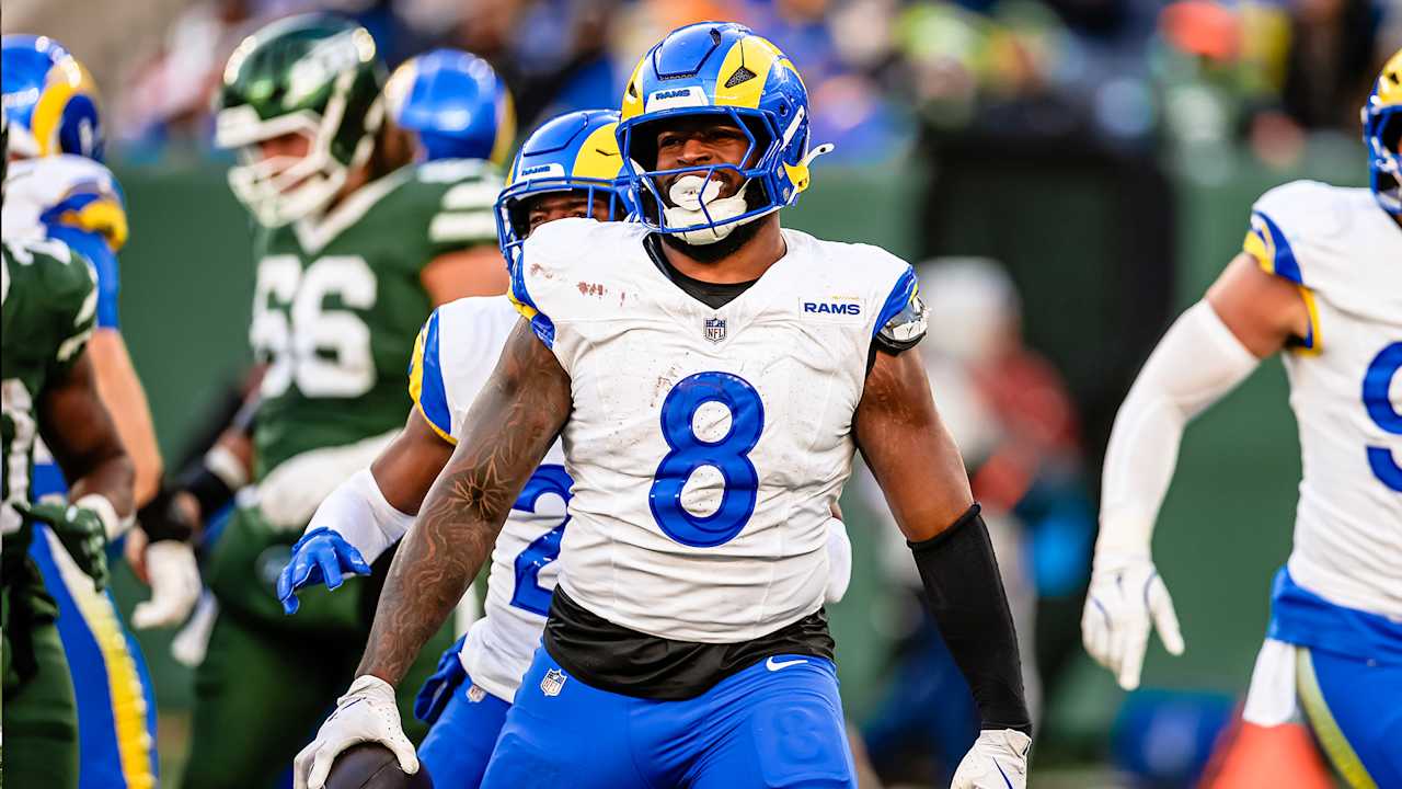 Kam Curl Jared Verse Strip Sack Recovery | Los Angeles Rams Highlights ...