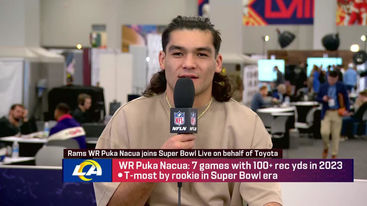 Puka Nacua reflects on record-breaking rookie season with Rams | Super Bowl Live