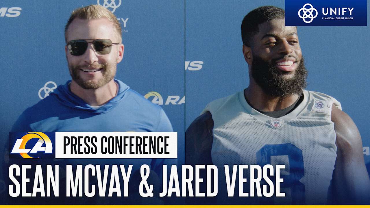 Los Angeles Rams head coach Sean McVay & outside linebacker Jared Verse ...