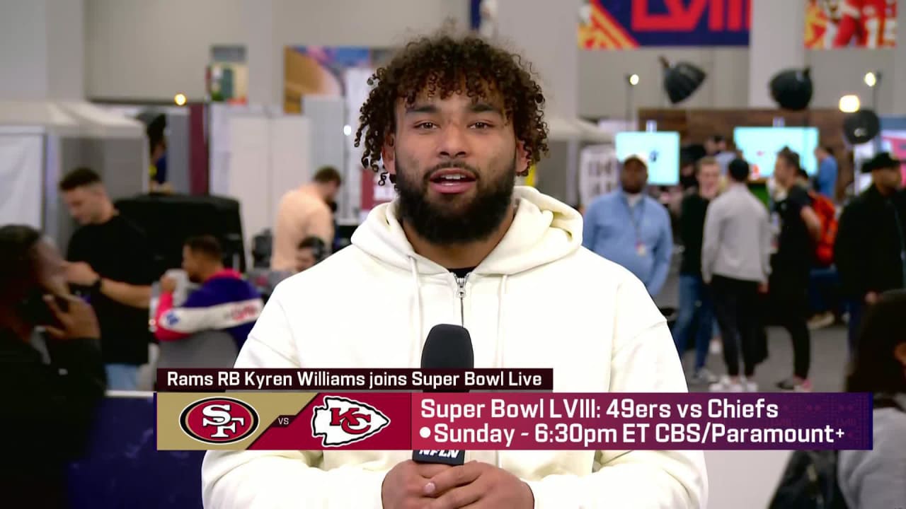 Kyren Williams "This is something I expected" interview at Super Bowl Live