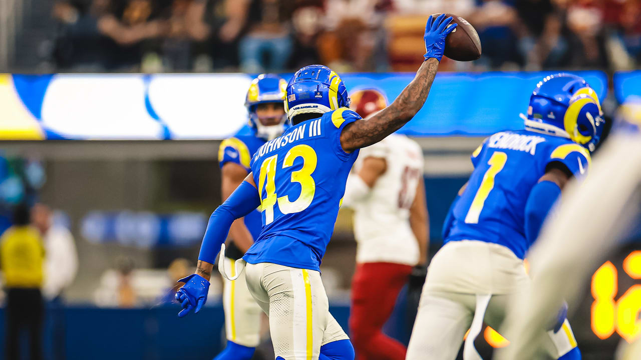 John Johnson III plucks an interception out of the air on a deflected ...