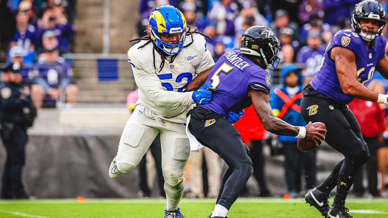 Larrell Murchison sacks Tyler Huntley | Los Angeles Rams Highlights ...