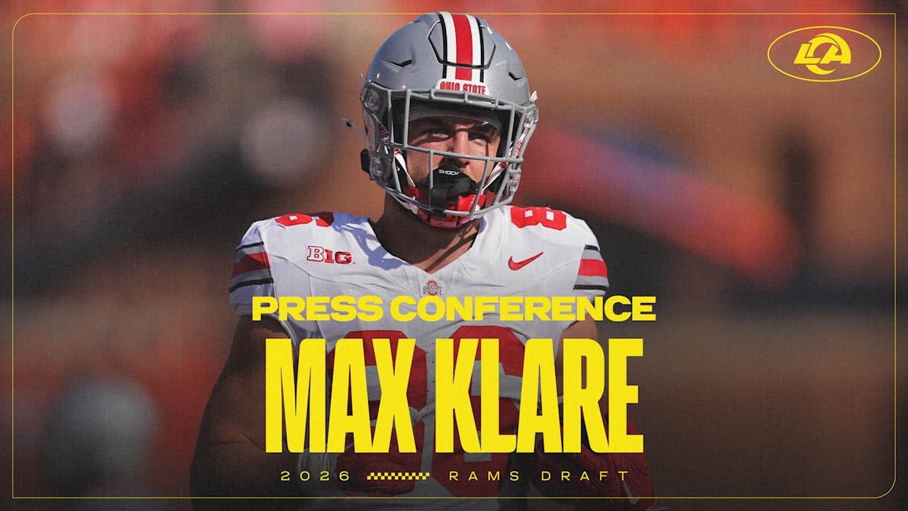 Max Klare reacts to being drafted & joining a dynamic Rams tight end ...