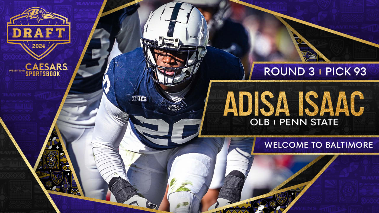 Ravens Select OLB Adisa Isaac in Third Round of 2024 NFL Draft