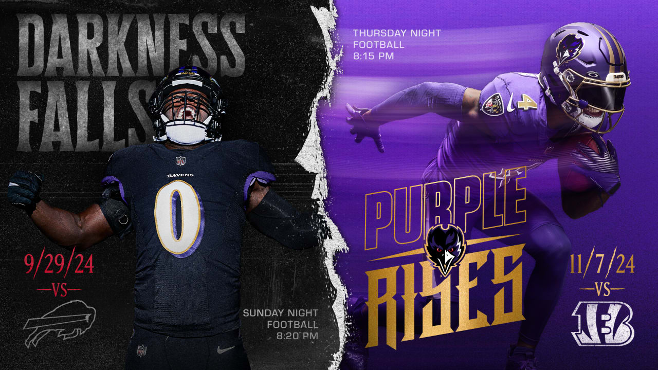 Ravens Announce Game for Alternate Purple Rising Helmet