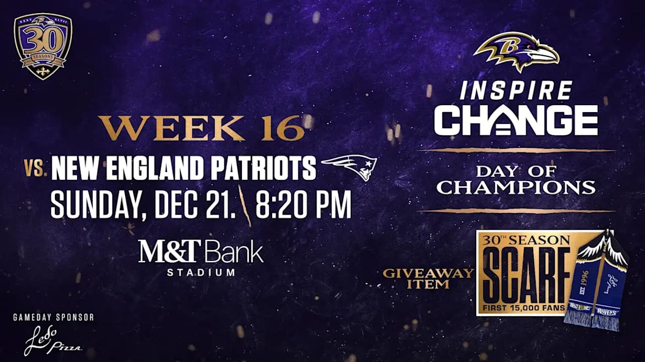 Ravens-Patriots Gameday Information