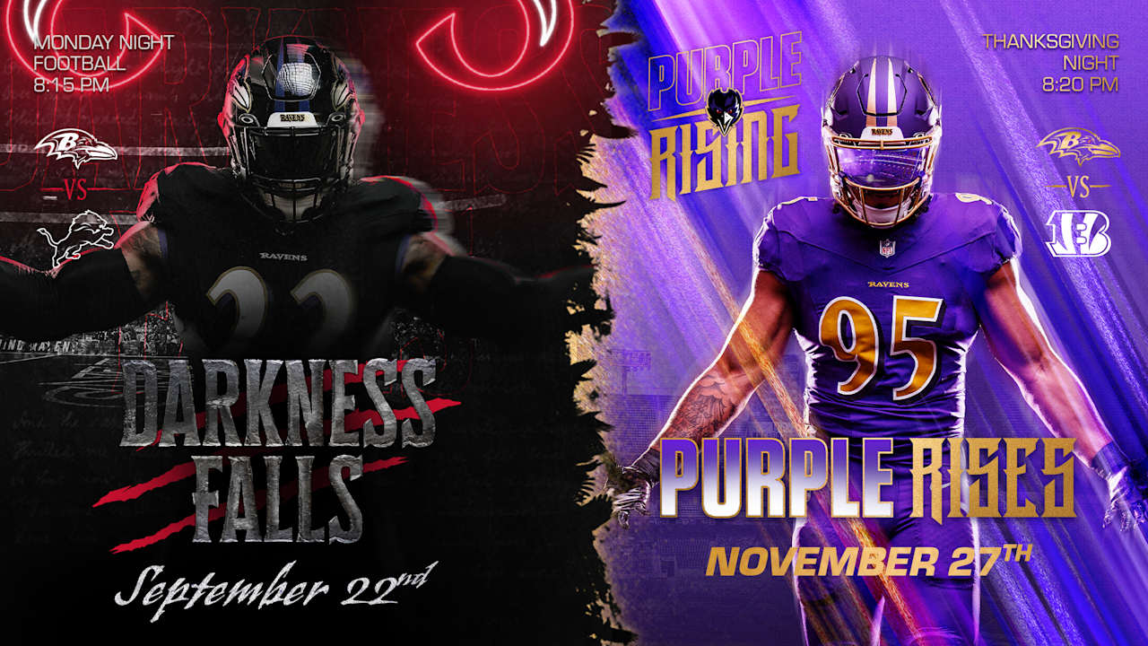 Ravens Announce Alternate Uniforms for Primetime Home Games, Promotions and Events Schedule