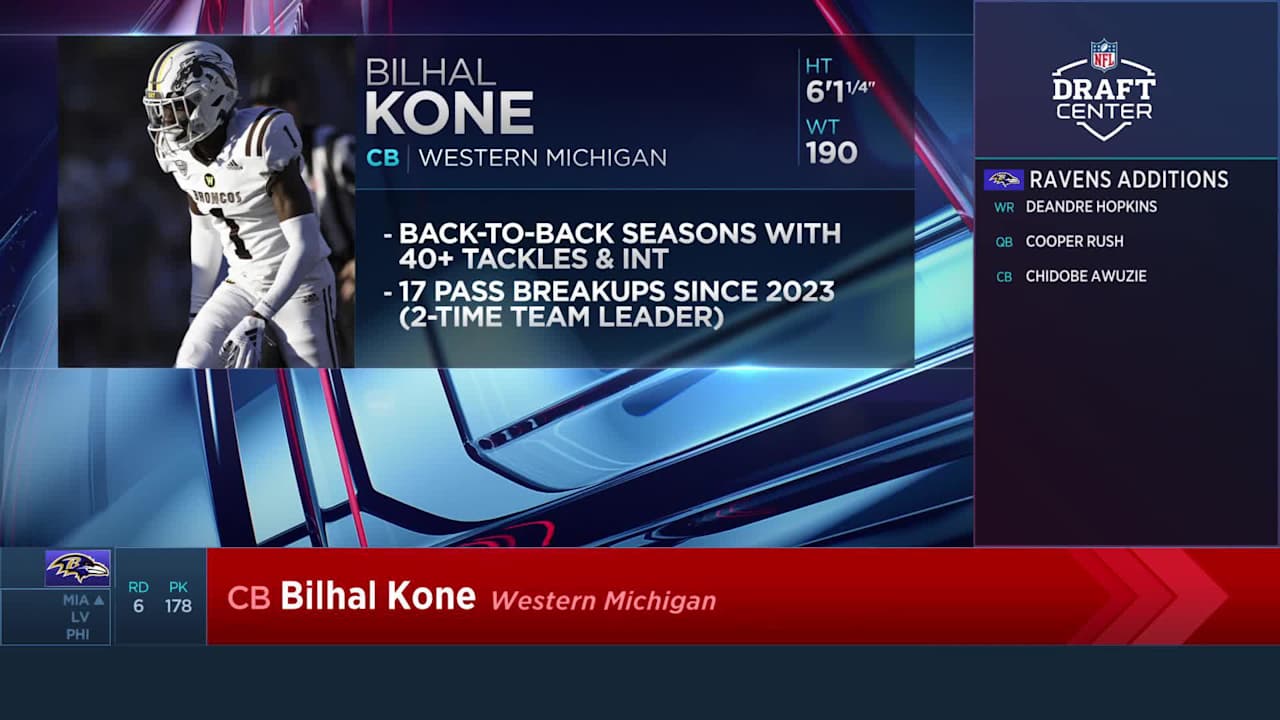 Watch the Ravens Draft Bilhal Kone in Round 6